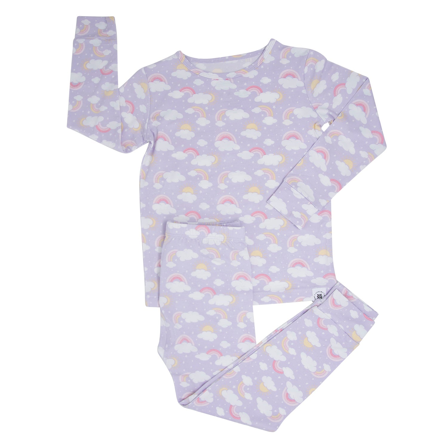 Lavender Rainbows and Clouds Big Kid Pajama Set– Sweet Bamboo