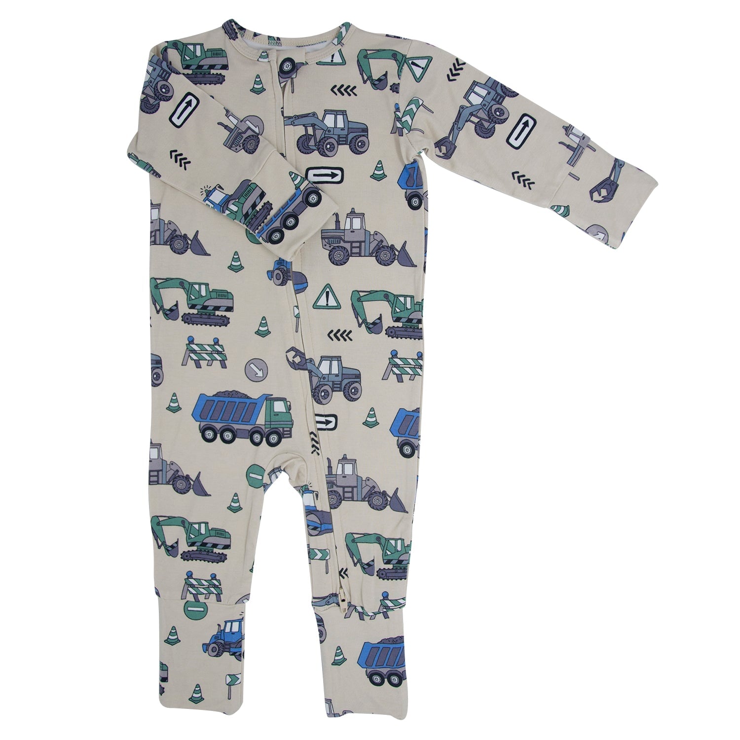 Trucks Diggers Construction Convertible Romper– Sweet Bamboo