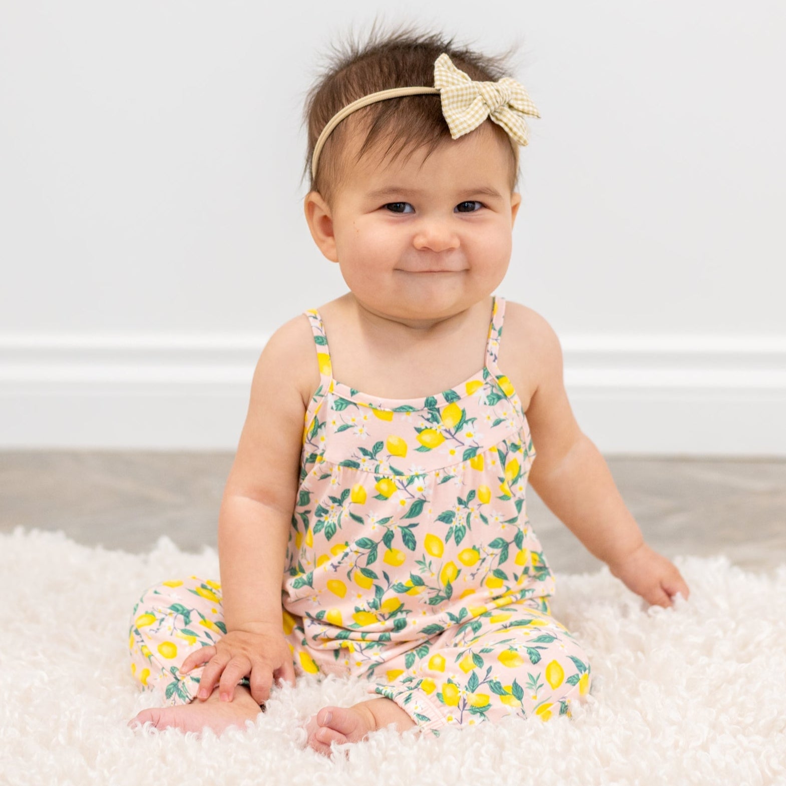 Pink Lemon Floral Tank Pant Romper– Sweet Bamboo